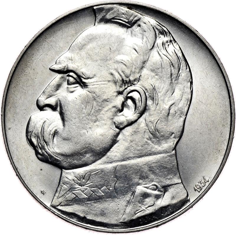 10 Zlotych 1934 "Jozef Pilsudski" Rifle Corps - Poland - Coin Value