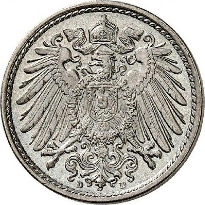 5 Pfennig 1897 D "Type 1890-1915" - Germany, German Empire - Coin Value